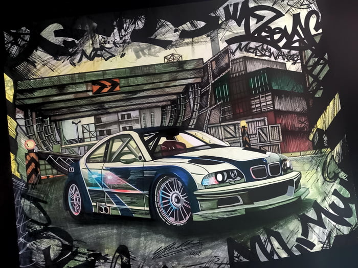 Drawing of the NFS Most Wanted BMW M3 GTR at the famous Rockport ...