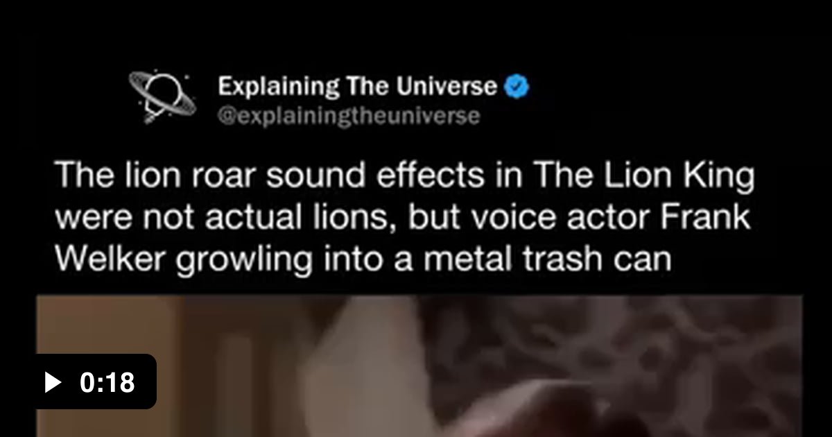 The roaring lion sound effects in the original 1994 Lion King, were ...