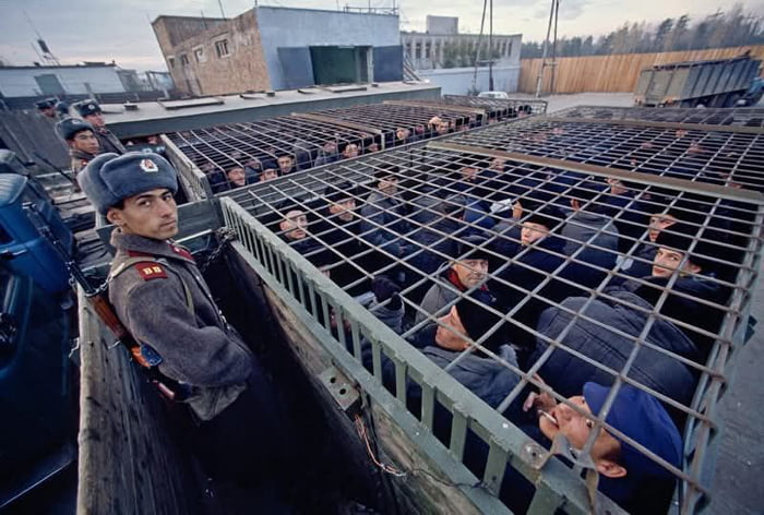 Prisoners being transported to work. Photo by Hans-Jürgen Burkard, Zima ...
