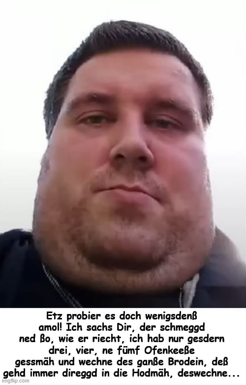 "nimm ihn etzala in den Mund" "aber der stinkt!!" "der muss stinkmäh ...