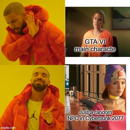 When a random NPC in Cyberpunk 2077 has more drip than the GTA VI protagonist - 9GAG