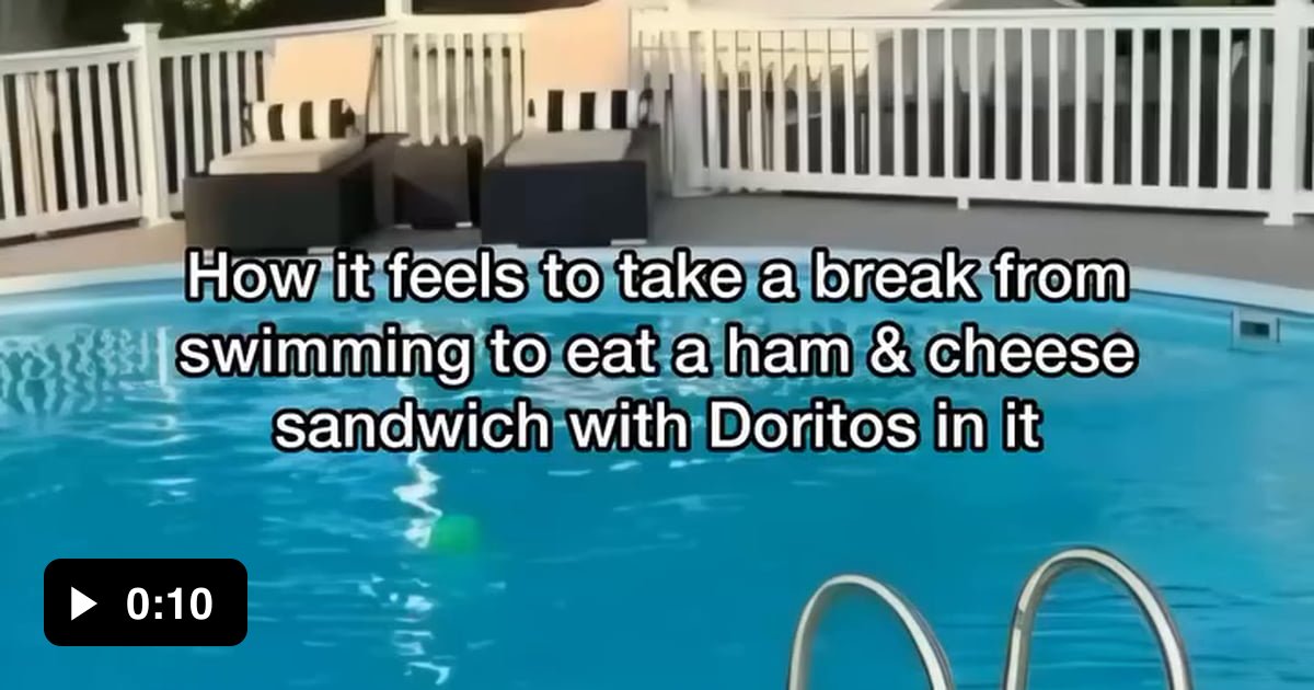 The ultimate pool day power-up, a ham and cheese sandwich with Doritos ...