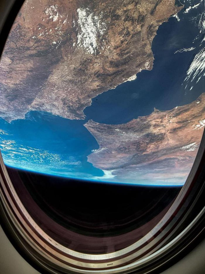 Strait of Gibraltar From SpaceX Crew-7 (Credit: NASA) - 9GAG