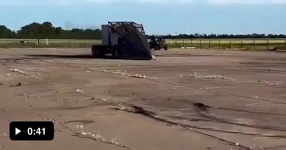 Buttercup the semi truck makes short work of everything in its path - 9GAG