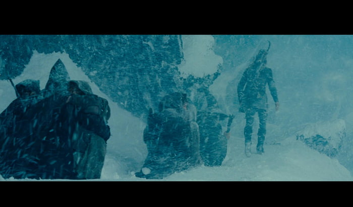 A cool little detail is that Legolas can walk on top of the snow whilst ...