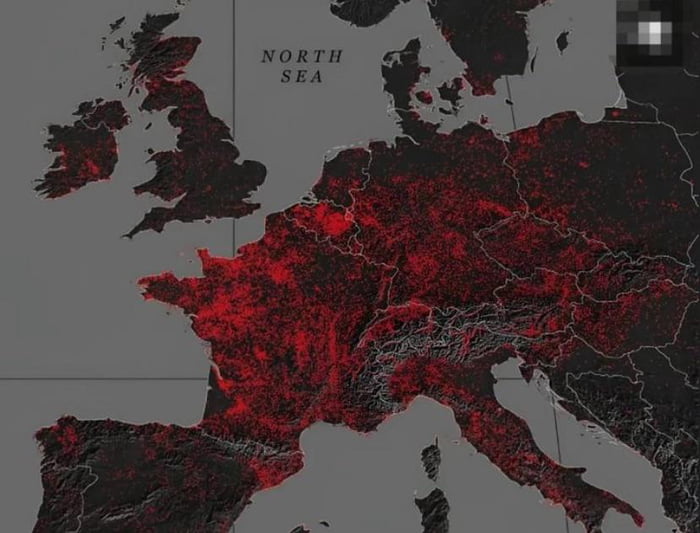 Each red dot is a castle - 9GAG