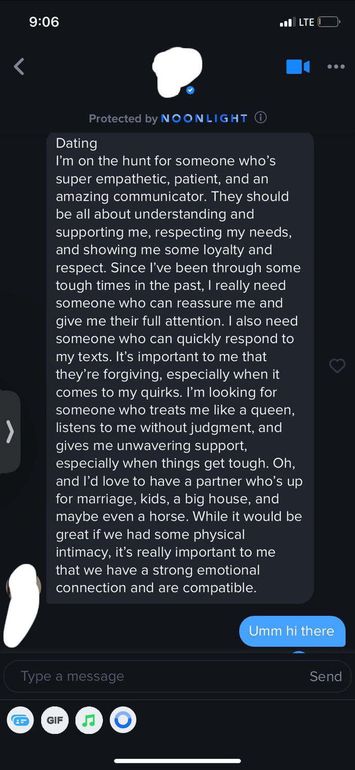 Trying not to be judgy, but this is a red flag if this is the first ...