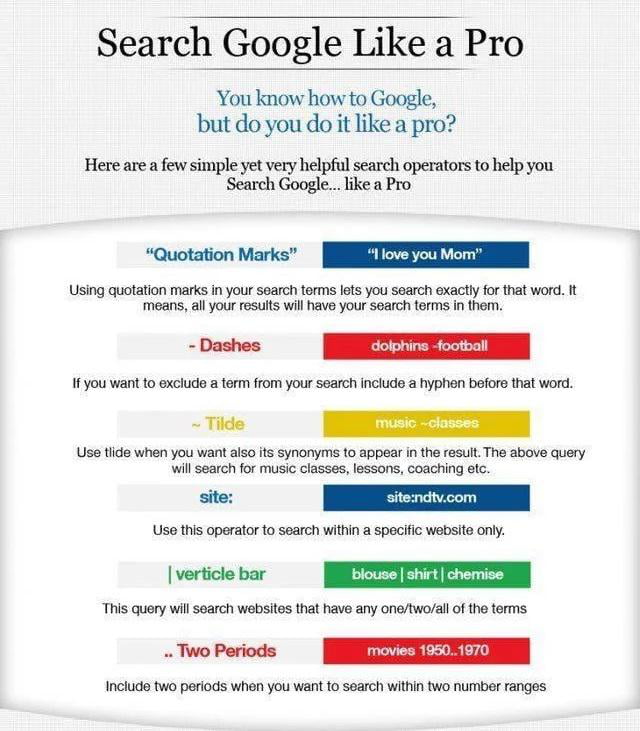 A cool guide on searching using Google - 9GAG