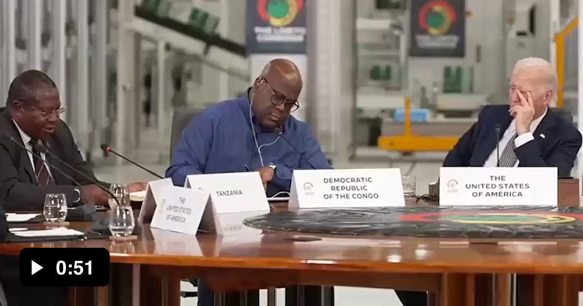 Sleepy Joe having a nap at meeting with african leaders - 9GAG