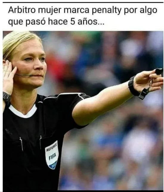 Woman referee calls penalty for something that happened 5 years ago - 9GAG