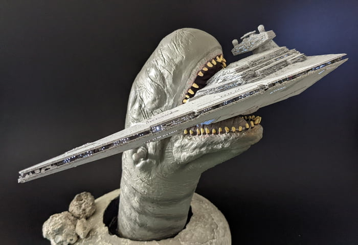 Accurate scale Exogorth with an Imperial-class Star Destroyer stuck in ...
