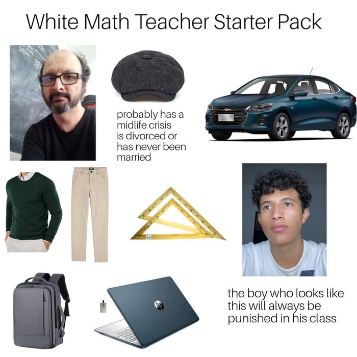 White Math Teacher Starter pack - 9GAG