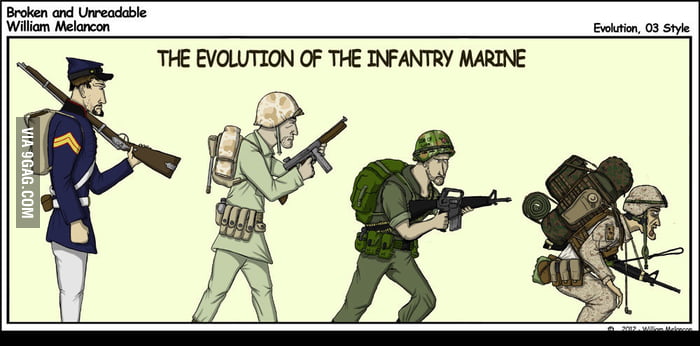 Evolution of the infantry marine - 9GAG