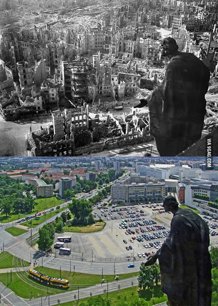 Dresden Germany, WWII and present. - 9GAG