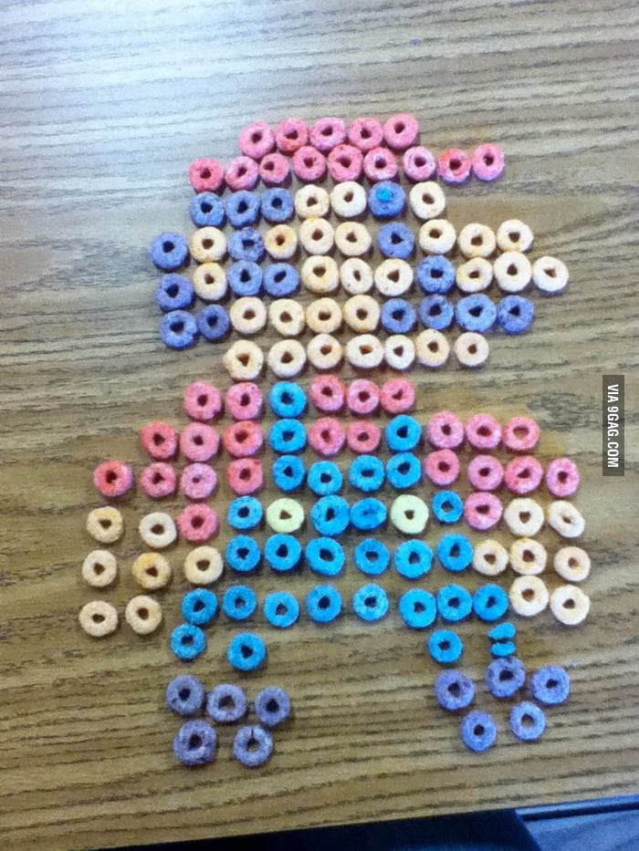 My friend made Mario out of fruit loops... - 9GAG