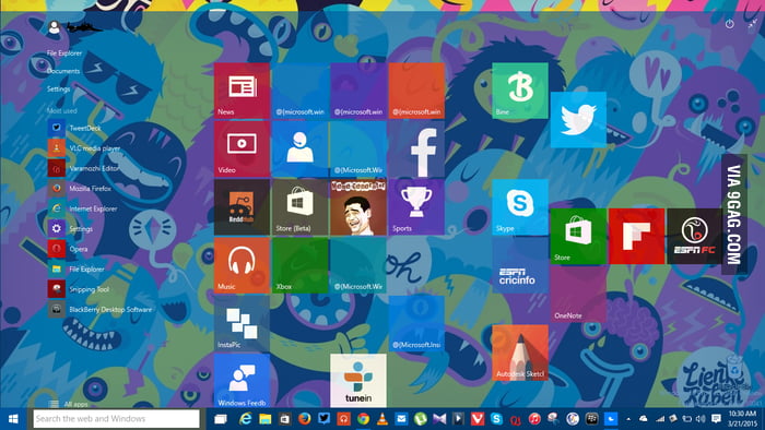 Windows 10 , The most beautiful OS in the world now - 9GAG
