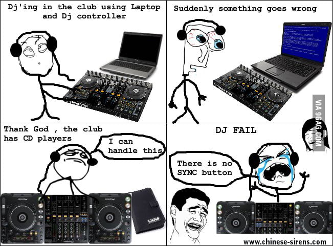 Sync button Dj fail - 9GAG
