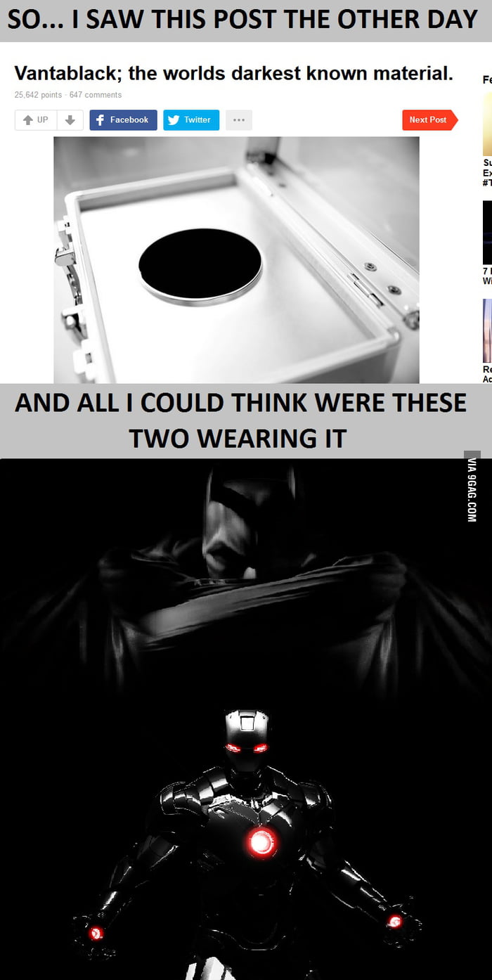 Vantablack suit, would it be f**king amazingly awesome ?! - 9GAG
