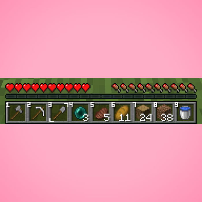 My Minecraft numbered hotbar textur pack. I know... it ain't much, but it's honest work. - 9GAG