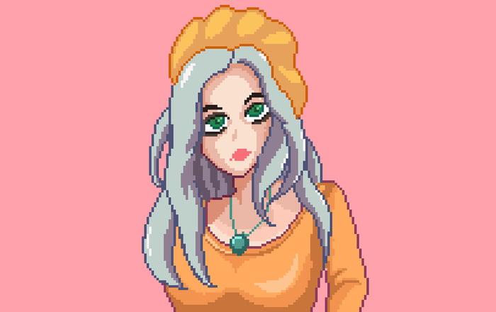 Beret Girl [ Pixel Art ] - 9GAG