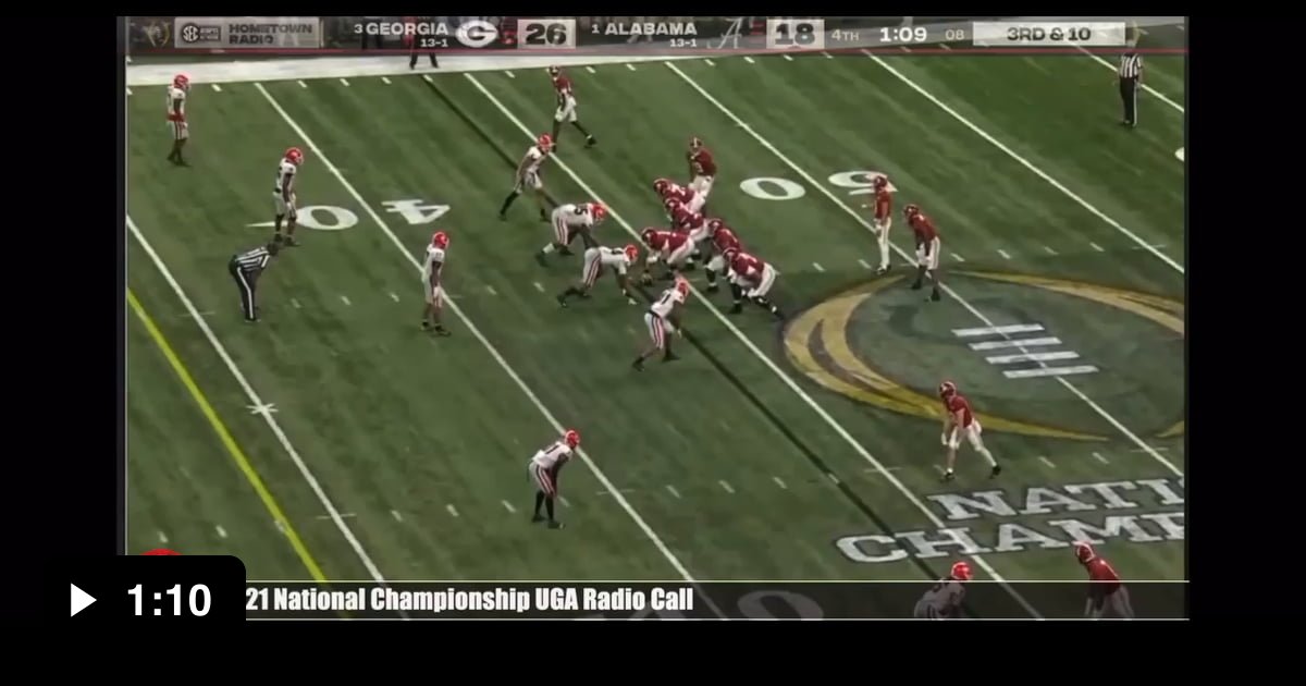 Scott Howard of UGA radio after Kelee Ringo's pick six to ice the CFP ...