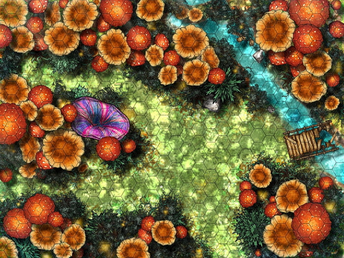 Wife just finished this fungal forrest map for all you adventurers out ...