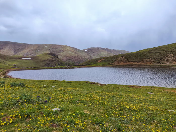 Sarutal, India. A lake located at the height of 4200 meters on top of ...