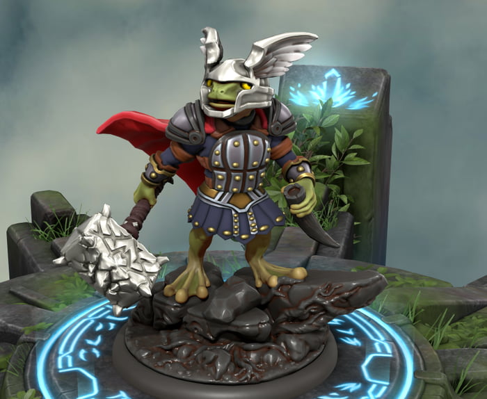 Made an attempt at recreating Throg (Frog Thor) in Hero Forge. - 9GAG