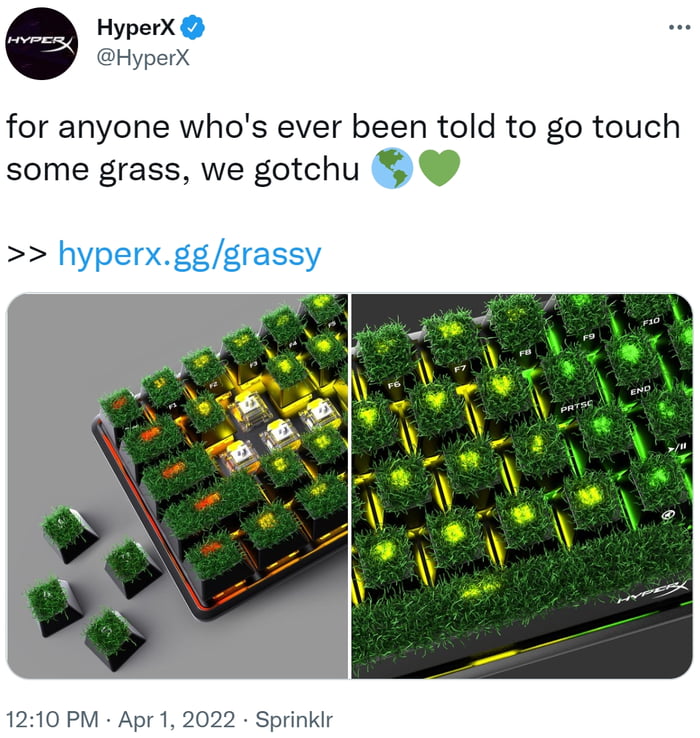 They made the keyboard with grass! - 9GAG