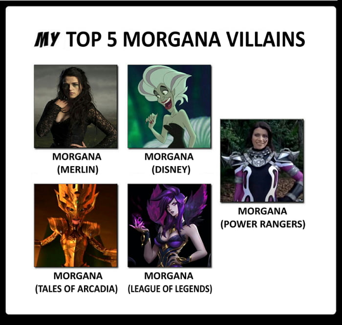 I made a All Morgana Villains. Morgana (Merlin) is Villain - 9GAG