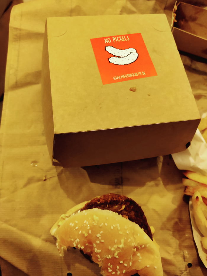 I asked for no pickles on my burger, they even made a sticker for it. # ...