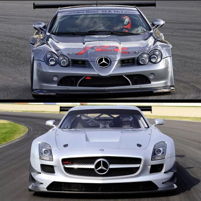 SLR McLaren 722 GT vs SLS AMG GT3 - 9GAG