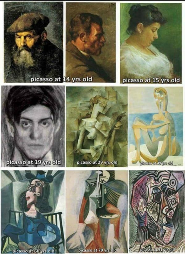 Evolutions of paintings by Picasso - 9GAG