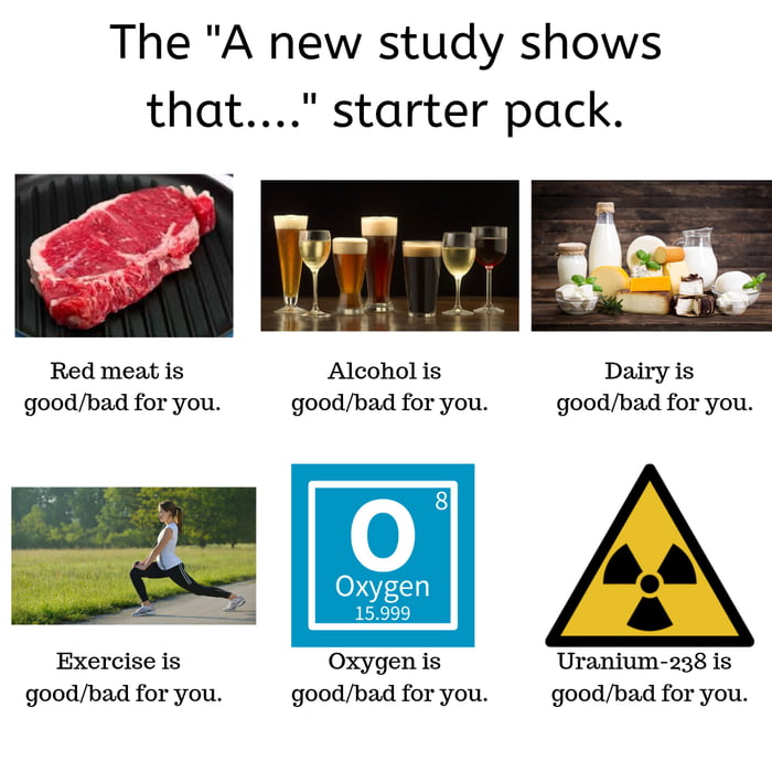 The "A new study shows that...." starter pack. - 9GAG