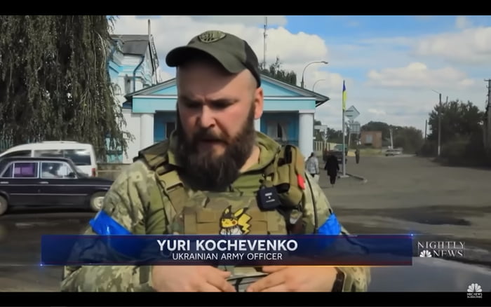 A Ukrainian soldier wearing a Pikachu badge. Absolute madlad - 9GAG
