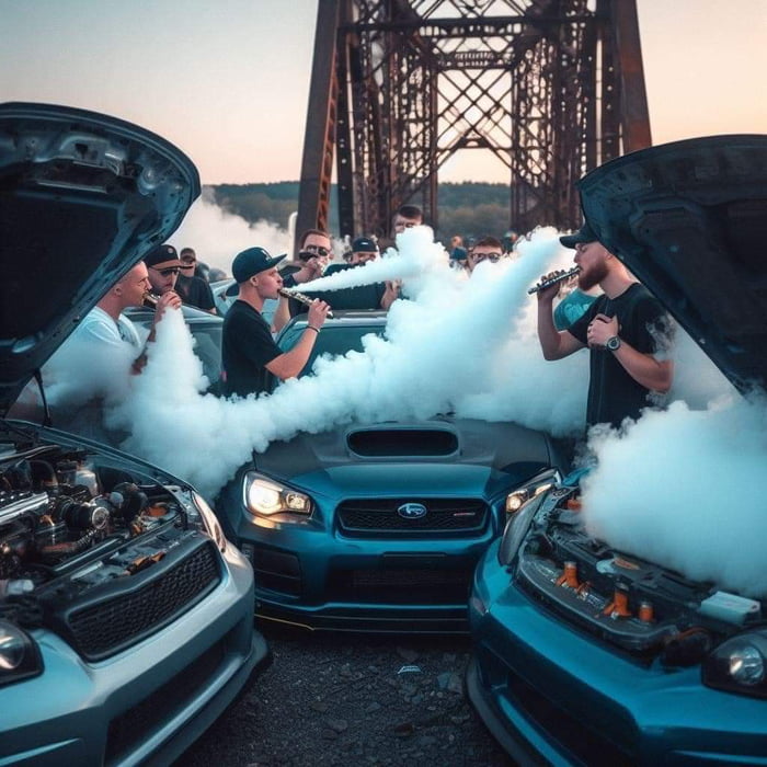 AI Subaru Impreza meet. - 9GAG