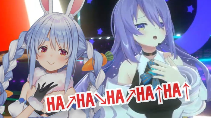 HA↗HA↘HA↗HA↑HA↑ song by Moona feat. Pekora - 9GAG