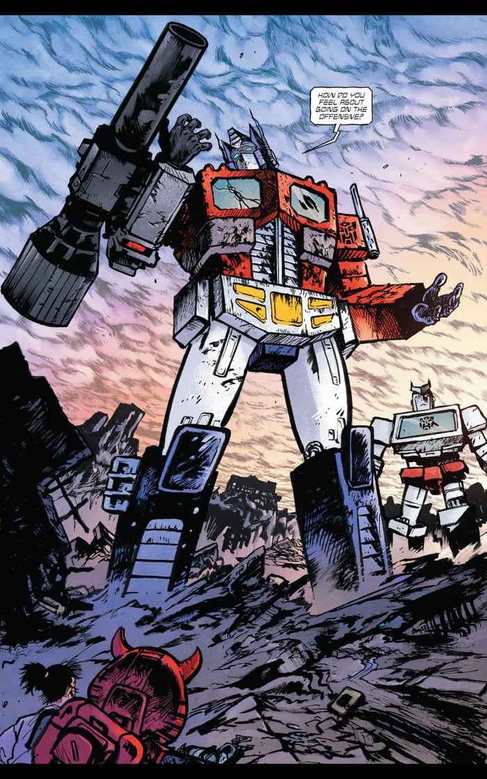 New Transformer comic had Optimus' hand torn off and replaced it with ...
