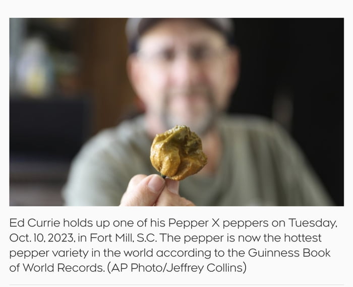 Inventor of Carolina Reaper invents Pepper X. Its recorded to have an ...