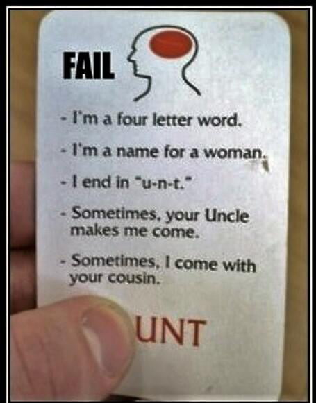It says Aunt, you pervert! - 9GAG