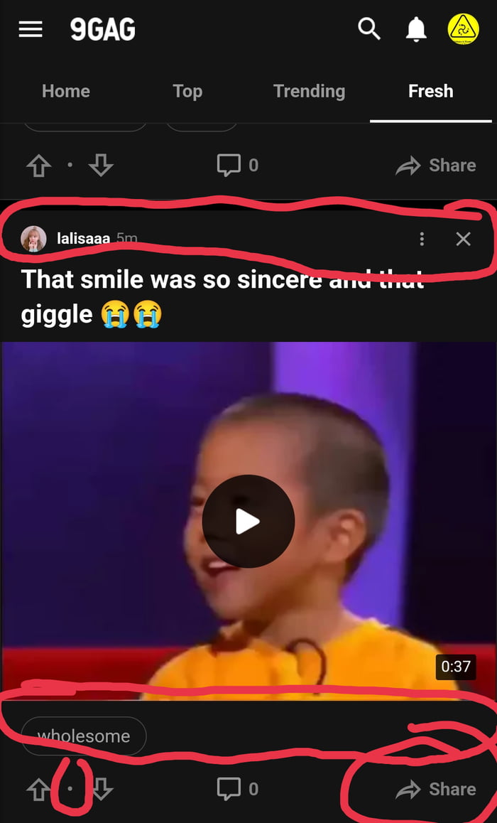 Proposition to remove additional items - 9GAG