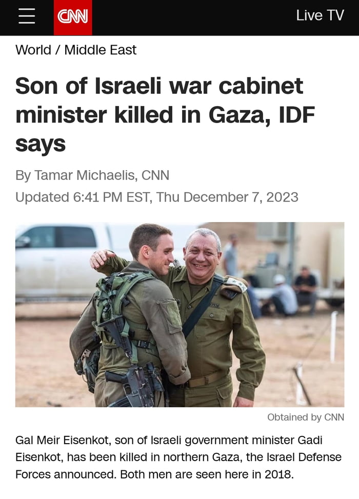 Gal-Meir Eisenkot the son of Israeli former chief of staff (and current ...