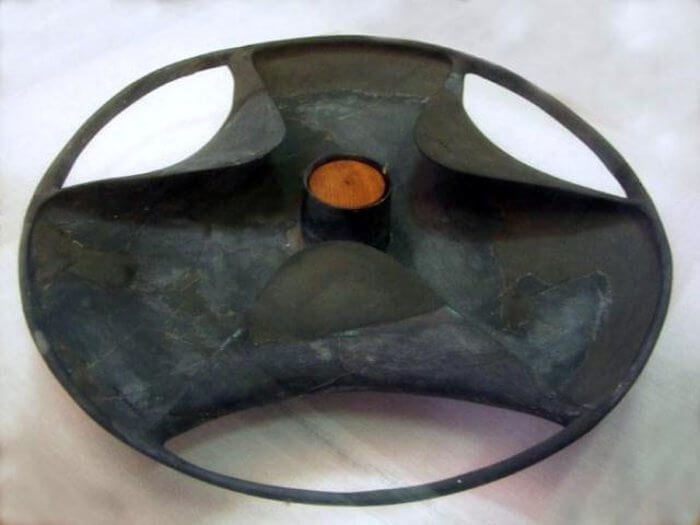 Ancient Egyptian disc of sabu, carved from a single piece of schist ...