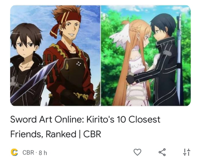 Friend zone for Asuna.. - 9GAG