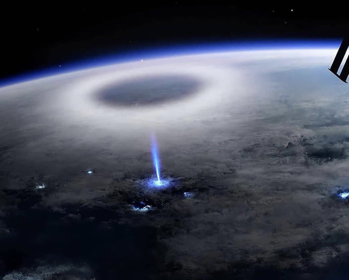 In 2019, the ISS spotted an exotic type of upside-down lightning called ...