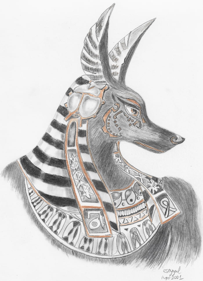 Pencil Drawing of Anubis - 9GAG