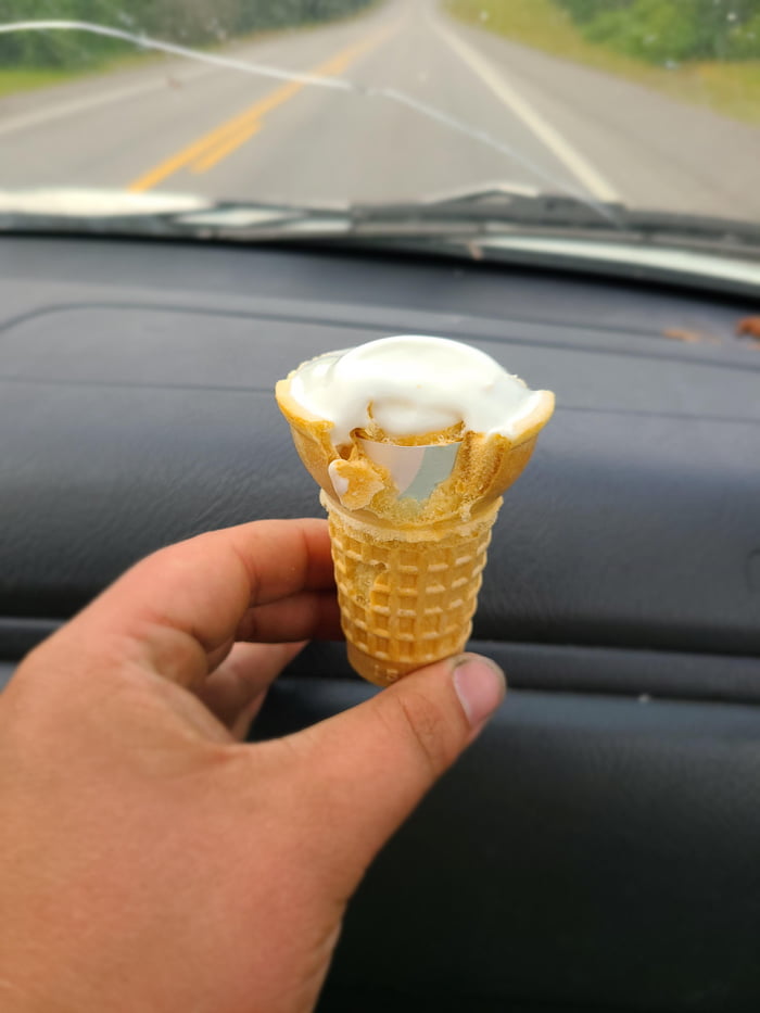 McDonald's put the wrapper inside the ice cream cone. Like between ...