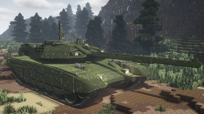 MINECRAFT | Russian tank T-90 MS | Created from small blocks | Chisels ...