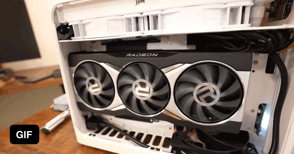 AMD gpus make an unfortunate symbol while spinning at the right shutter ...