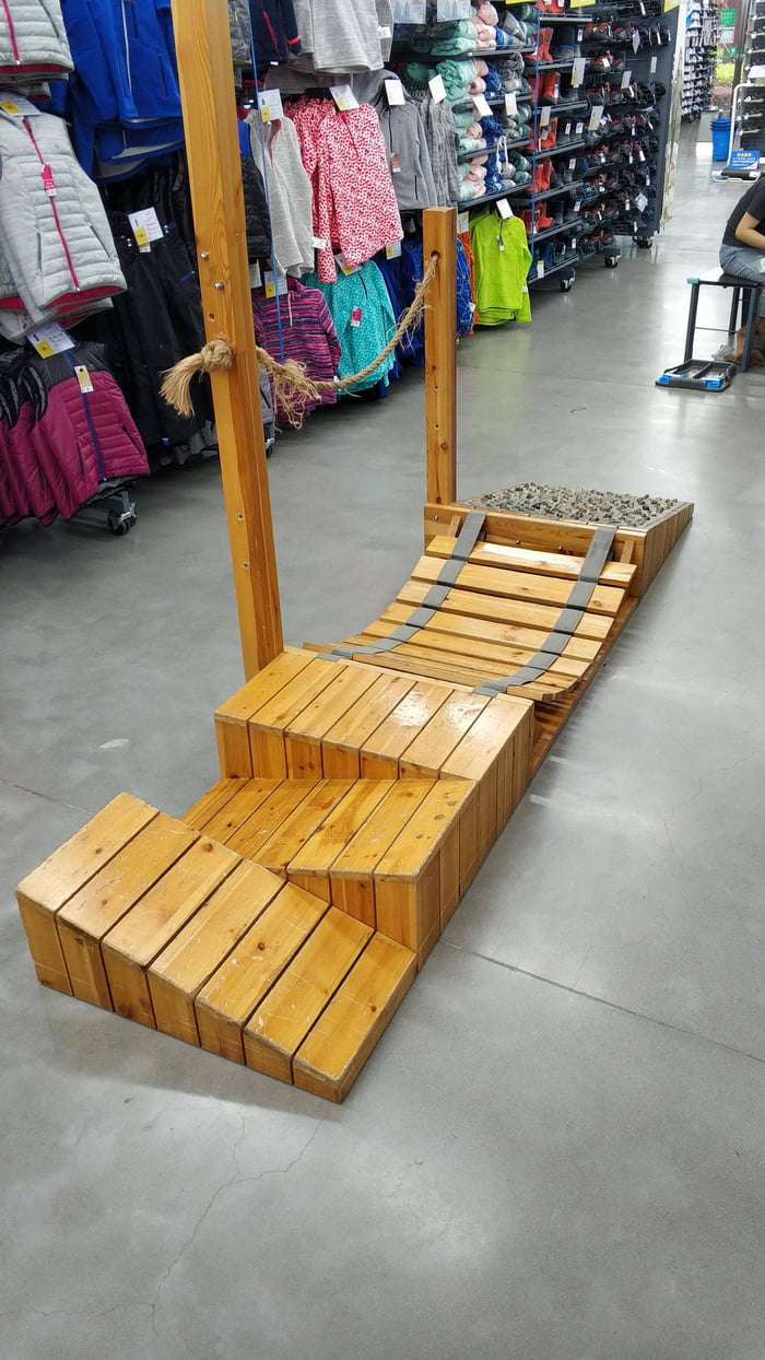 This sports store has a mini obstacle course so you can test your ...